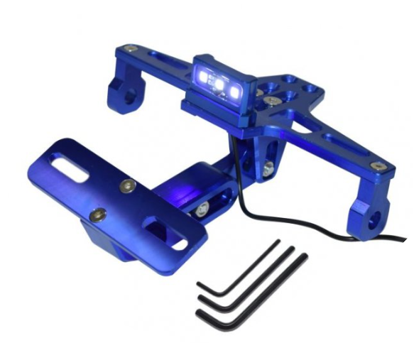 Suport Numar Universal Moto cu Lampa Led Albastru - Piese Scutere & ATV